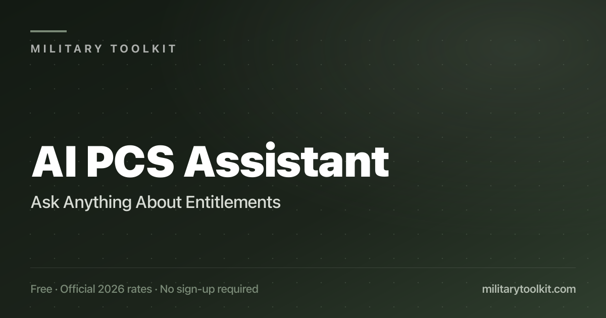 AI PCS Assistant — Ask About Military Entitlements & Pay