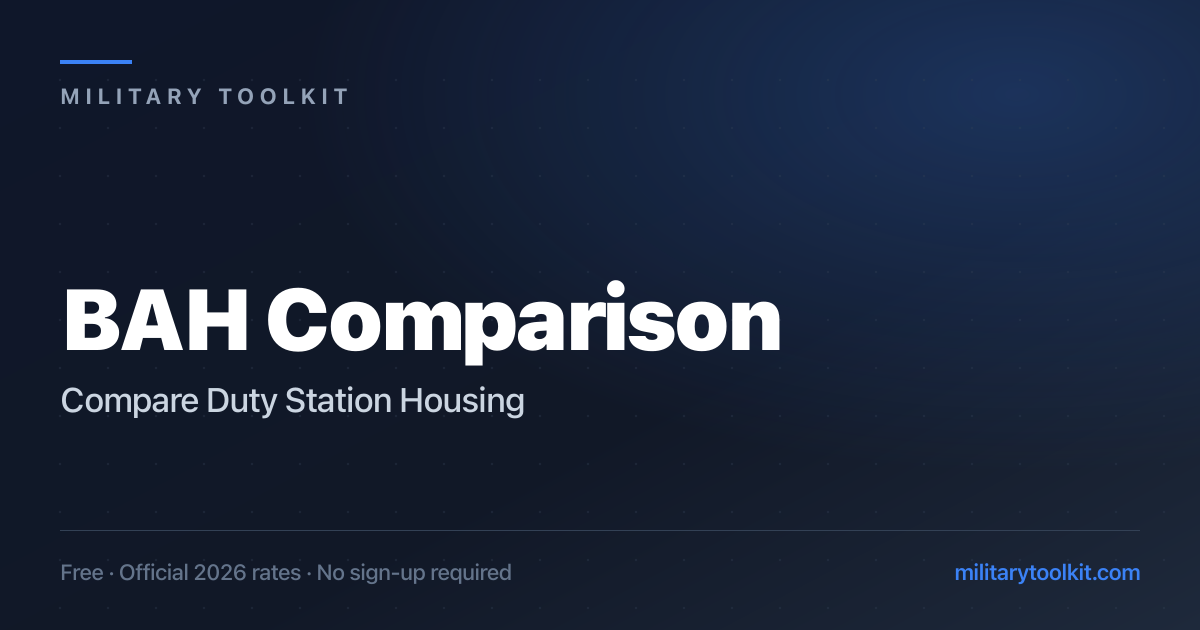 BAH Calculator 2026 — Free Side-by-Side Duty Station Comparison