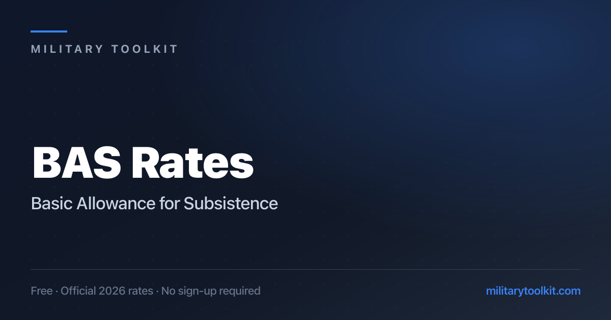 BAS Rates 2026 — Basic Allowance for Subsistence Calculator | Military ...