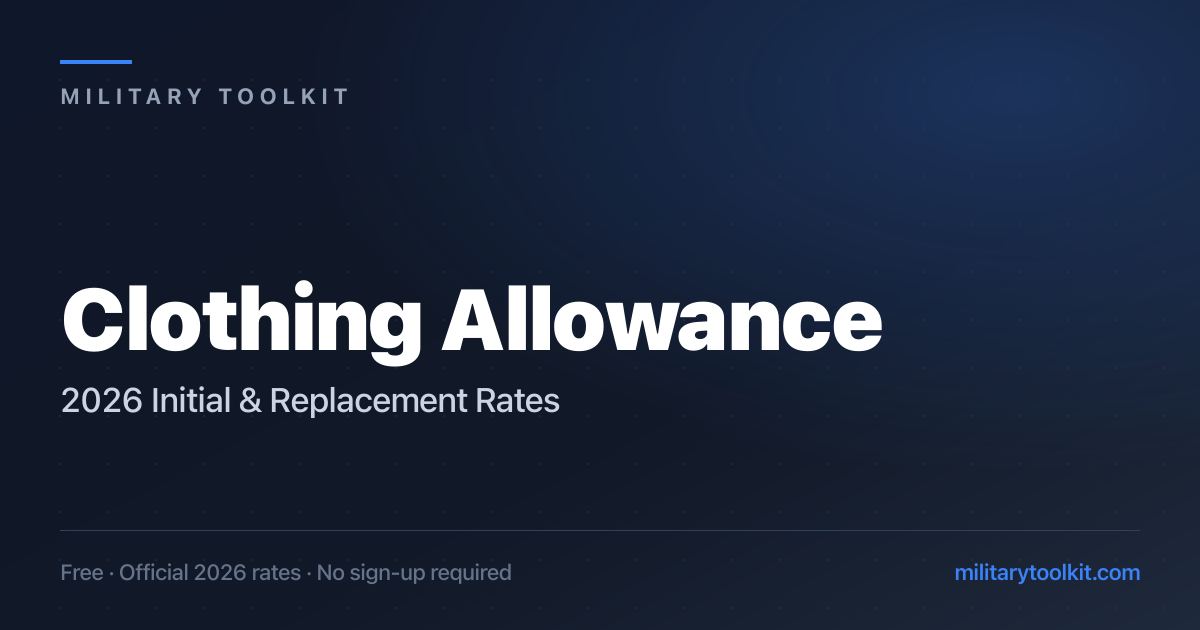 Clothing Allowance 2026 — Initial, Replacement & Civilian Rates