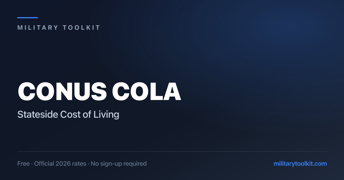 CONUS COLA Calculator 2026 — Stateside Cost of Living Allowance