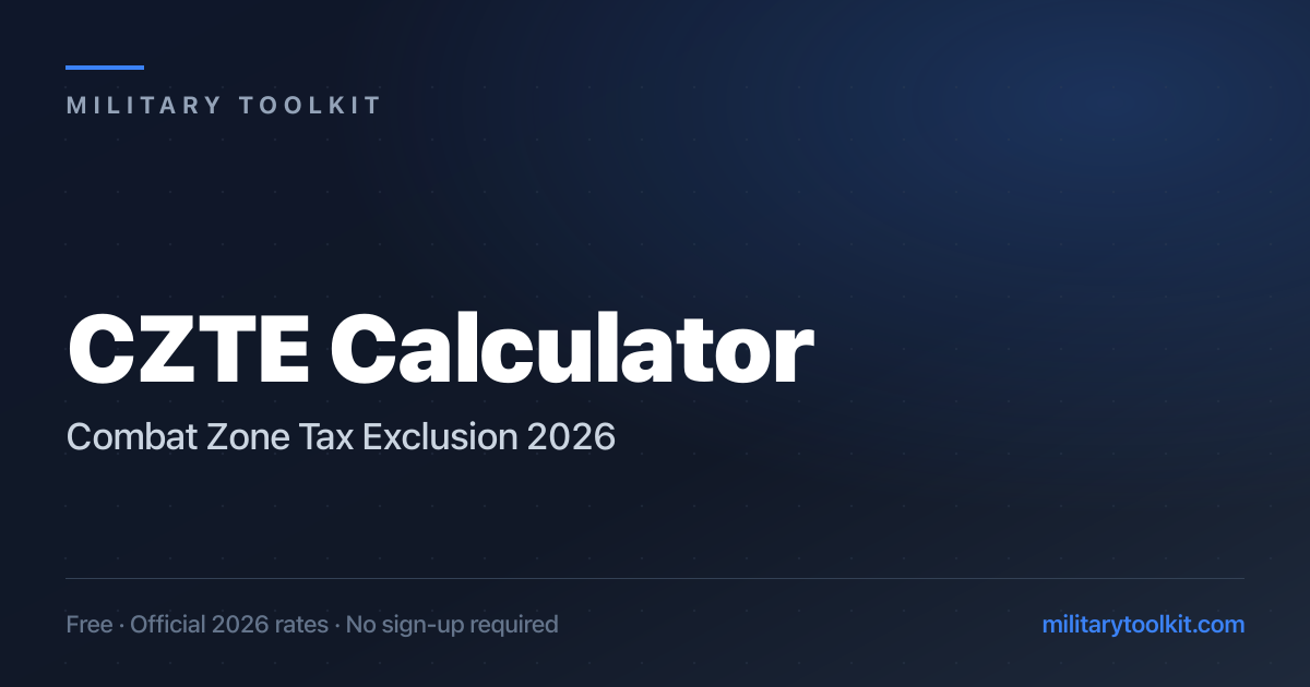 CZTE Calculator 2026 — Combat Zone Tax Exclusion
