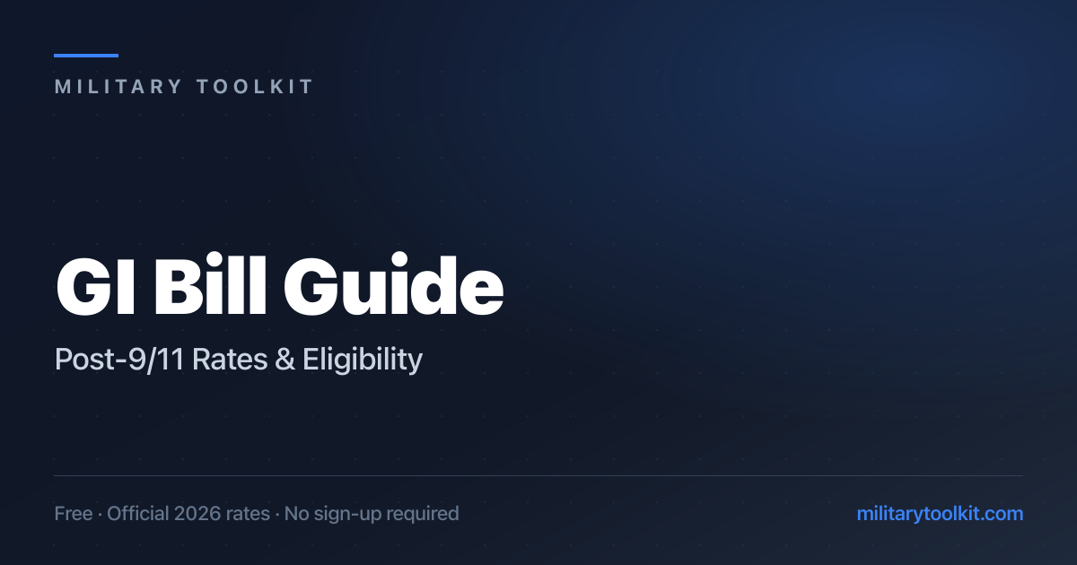 GI Bill Guide 2026 — Post-9/11 Rates, Eligibility & MGIB