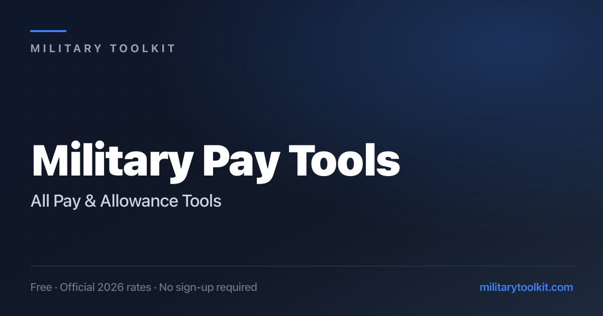 Military Pay Calculators 2026 — Free for PCS, BAH, TSP & VA