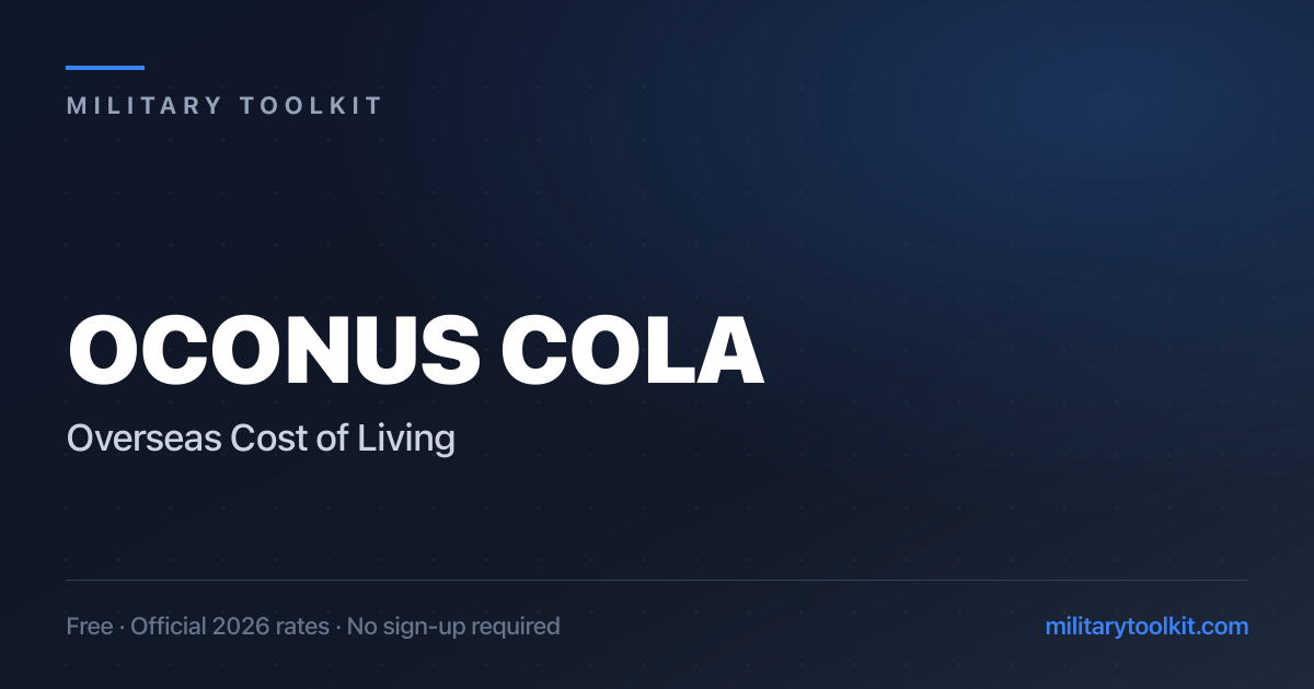 OCONUS COLA 2026 — Overseas Cost of Living Allowance Lookup