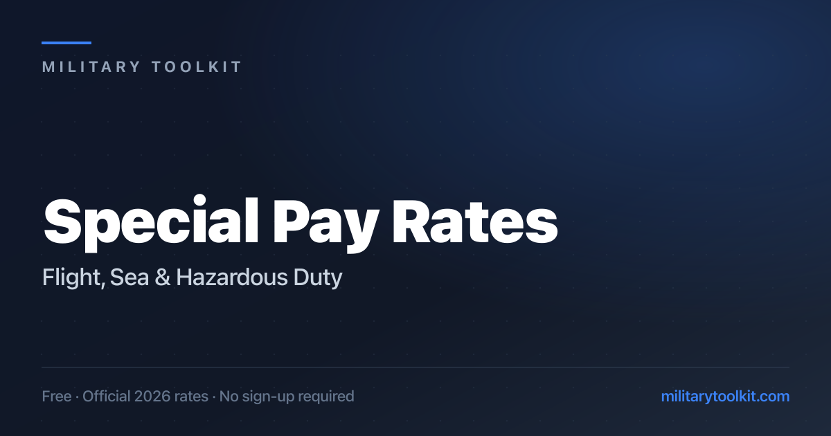 Special & Incentive Pay Rates 2026 — Flight, Sea, Hazardous Duty