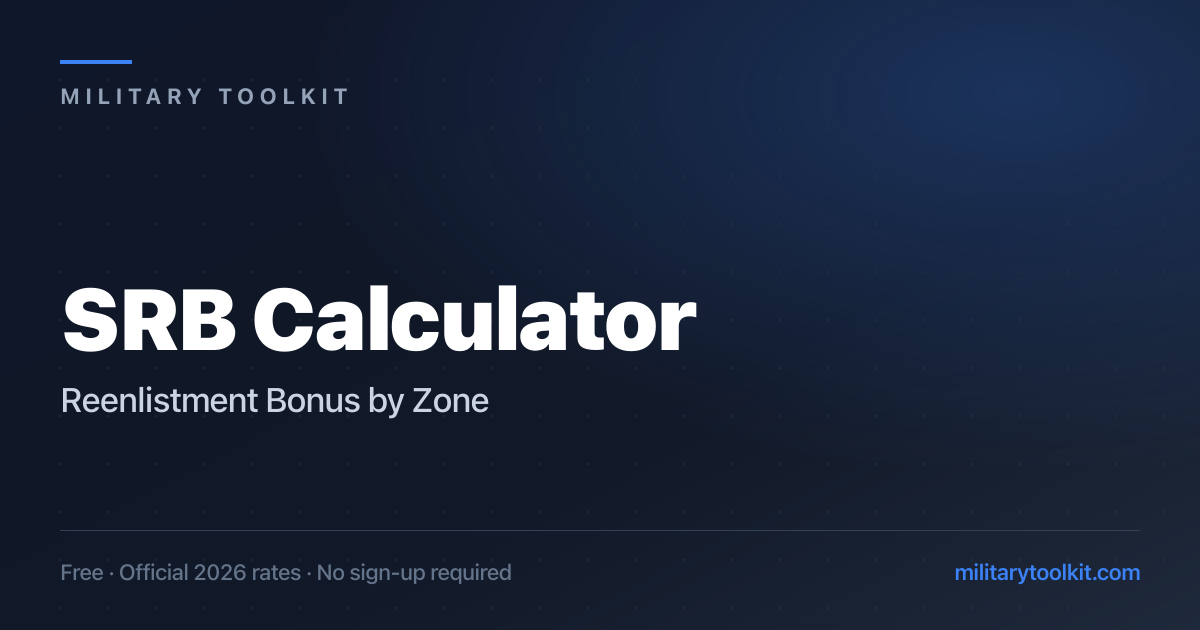 SRB Calculator 2026 — Reenlistment Bonus by Zone